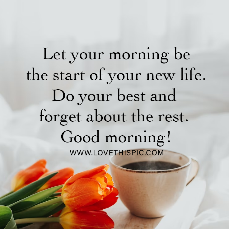 Let Your Morning Be The Start Of Your New Life. Do Your Best And Forget ...