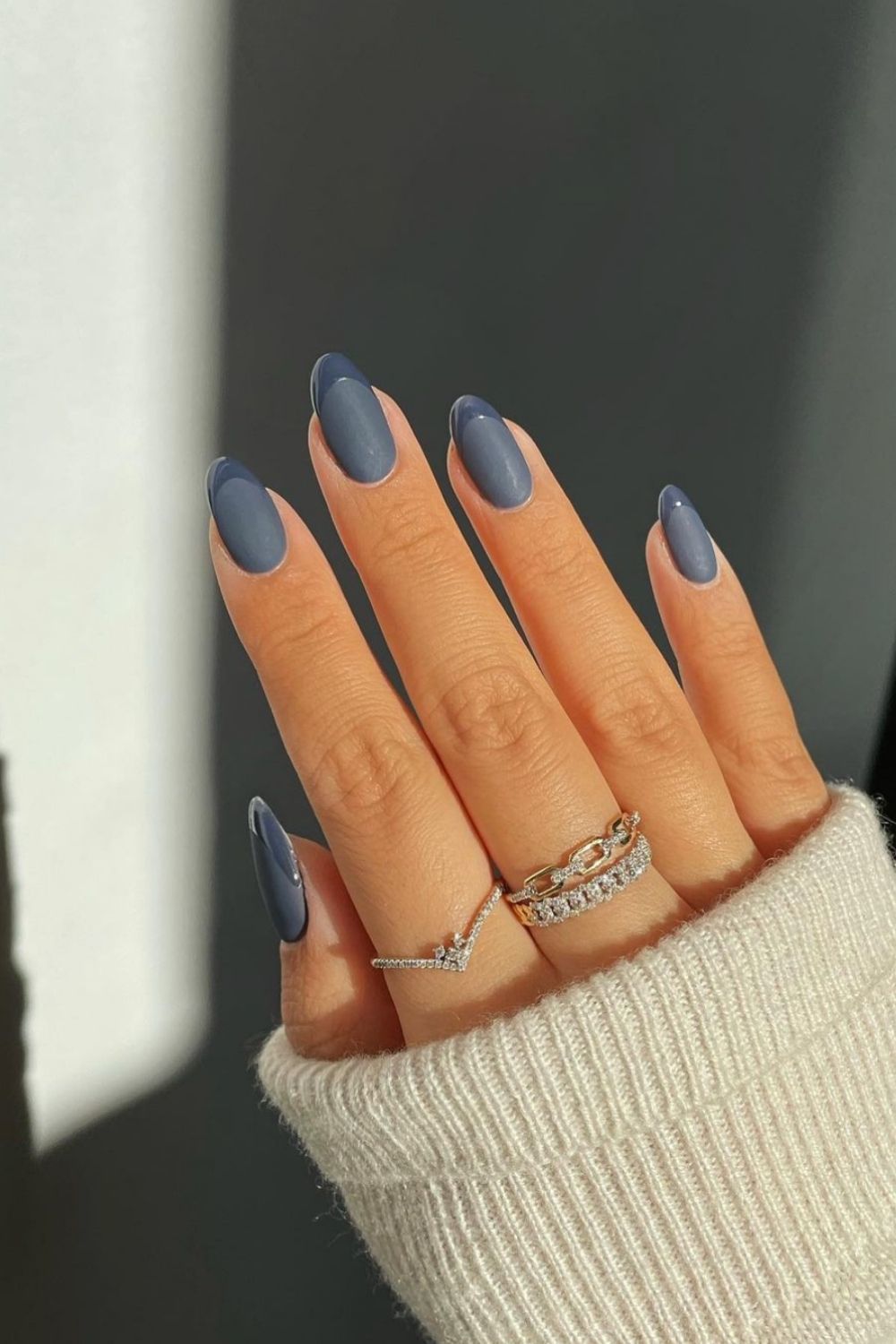 Dark Blue Acrylic Nails