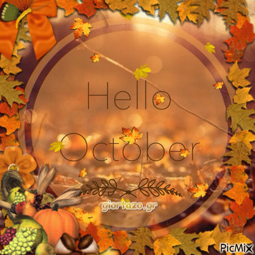 Hello October With Falling Leaves Gif Pictures, Photos, and Images for ...