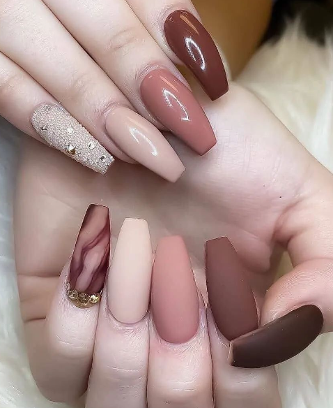 Gloss Matte Tan & Brown Nails Pictures, Photos, and Images for Facebook ...
