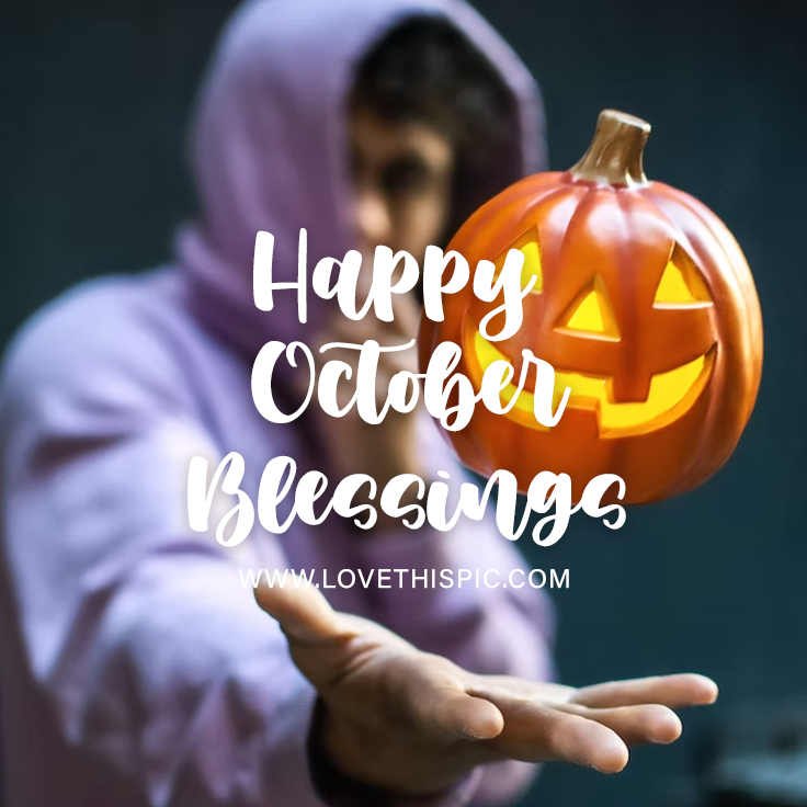 Man With Jack O Lantern - Happy October Blessings Pictures, Photos, and ...