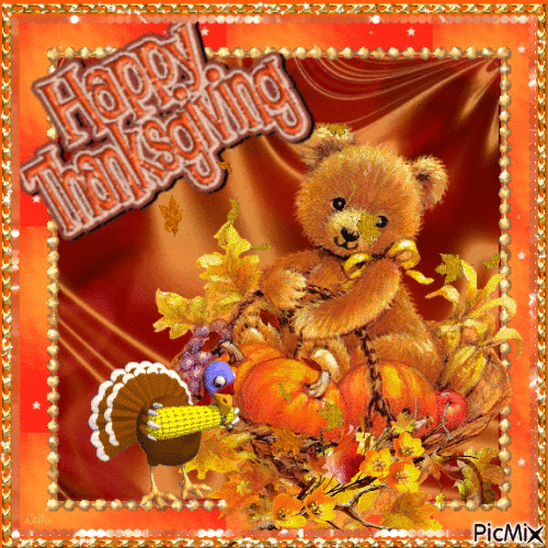 Teddy Bear With Pumpkins - Happy Thanksgiving Pictures, Photos, and ...