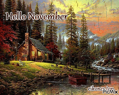 Raining By The Cabin - Hello November Gif Pictures, Photos, and Images ...