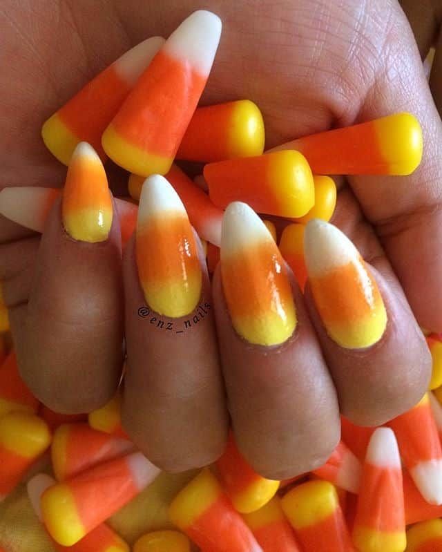 Ombre Candy Corn Nails