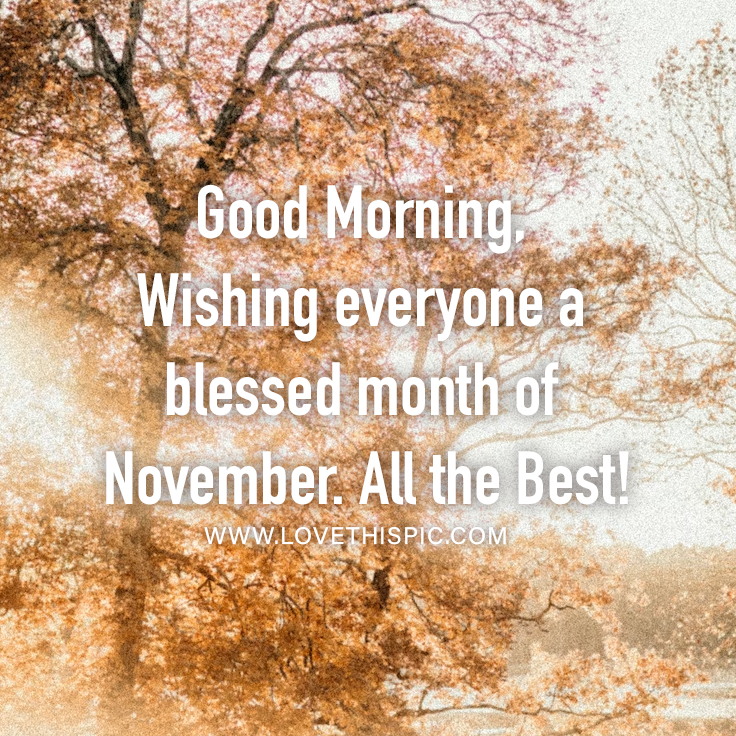 Good Morning, Wishing Everyone A Blessed Month Of November. All The ...