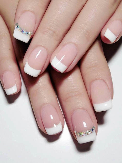 French Tip Rhinestone Nails Pictures, Photos, and Images for Facebook ...