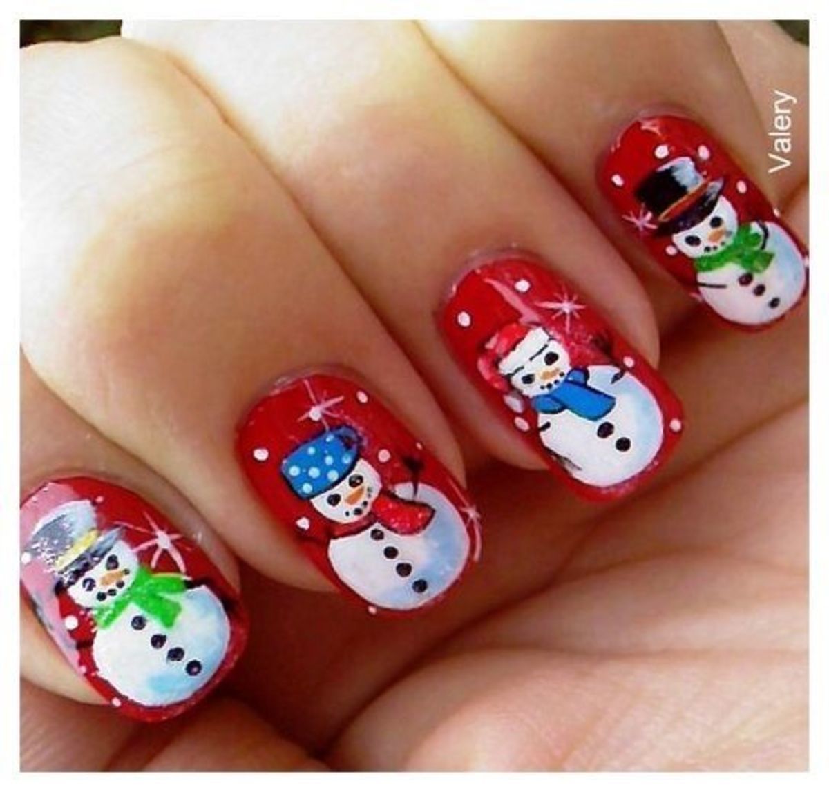 Easy Snowman Nails