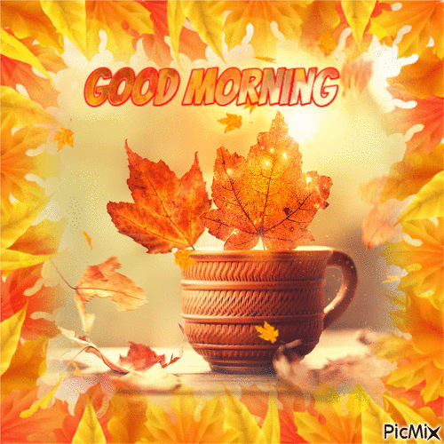 Good Morning Fall Leaves In Cup Pictures, Photos, and Images for ...