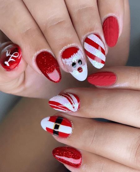Short Red Santa Nails Pictures, Photos, and Images for Facebook, Tumblr ...