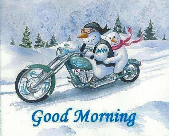 Snowman Riding Motorcycle - Good Morning Pictures, Photos, and Images ...