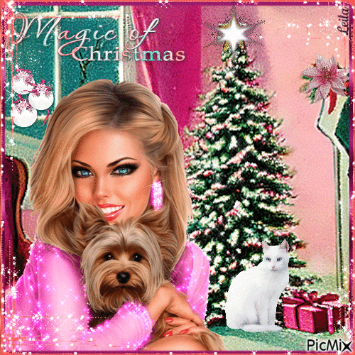 Woman With Dog - Magic Of Christmas Gif Pictures, Photos, and Images ...