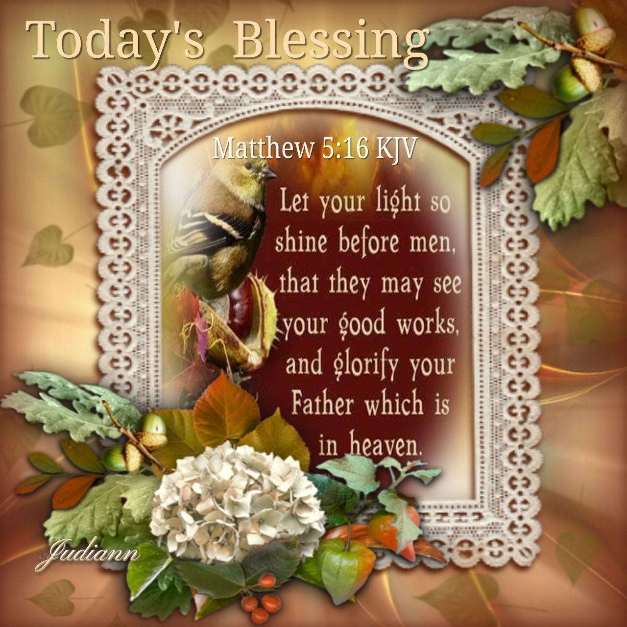 Today's Blessing Via Matthew 5:16 Pictures, Photos, and Images for ...