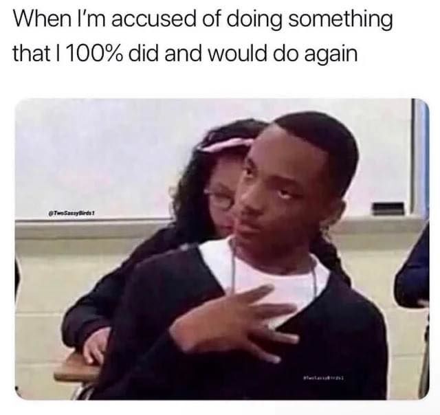 When I'm Accused Of Doing Something That I 100% Did And Would Do Again ...