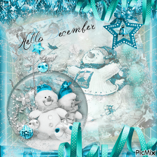 Happy Snowman And Snowglobe - Hello December Greeting Pictures, Photos ...