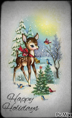 Vintage Bambi Happy Holidays Gif Pictures, Photos, and Images for ...