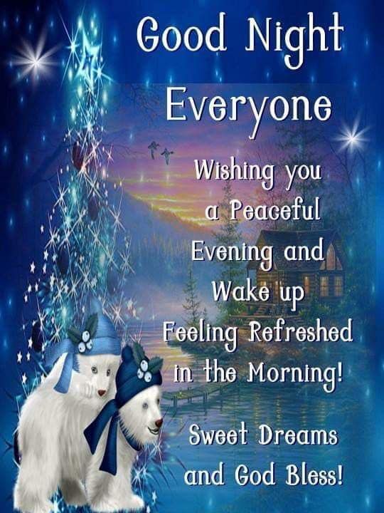 Good Night Everyone. Wishing You A Peaceful Evening And Wake Up Feeling ...