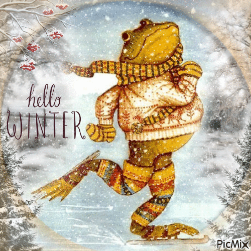 Hello Winter Frog Pictures, Photos, and Images for Facebook, Tumblr, Pinterest, and Twitter