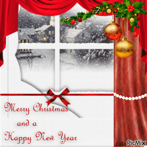 Snowing Outside Window - Merry Christmas And A Happy New Year Pictures ...