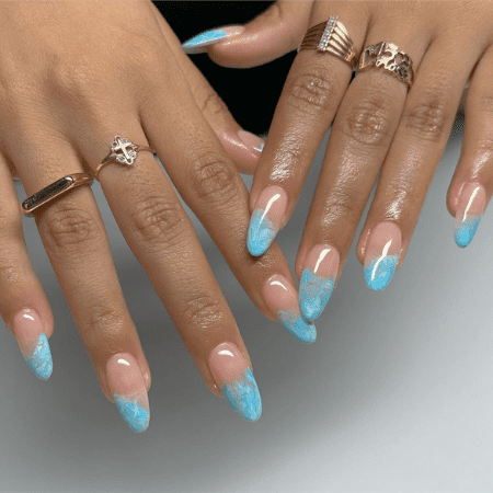 Light Blue Marble Oval Nails Pictures, Photos, and Images for Facebook ...
