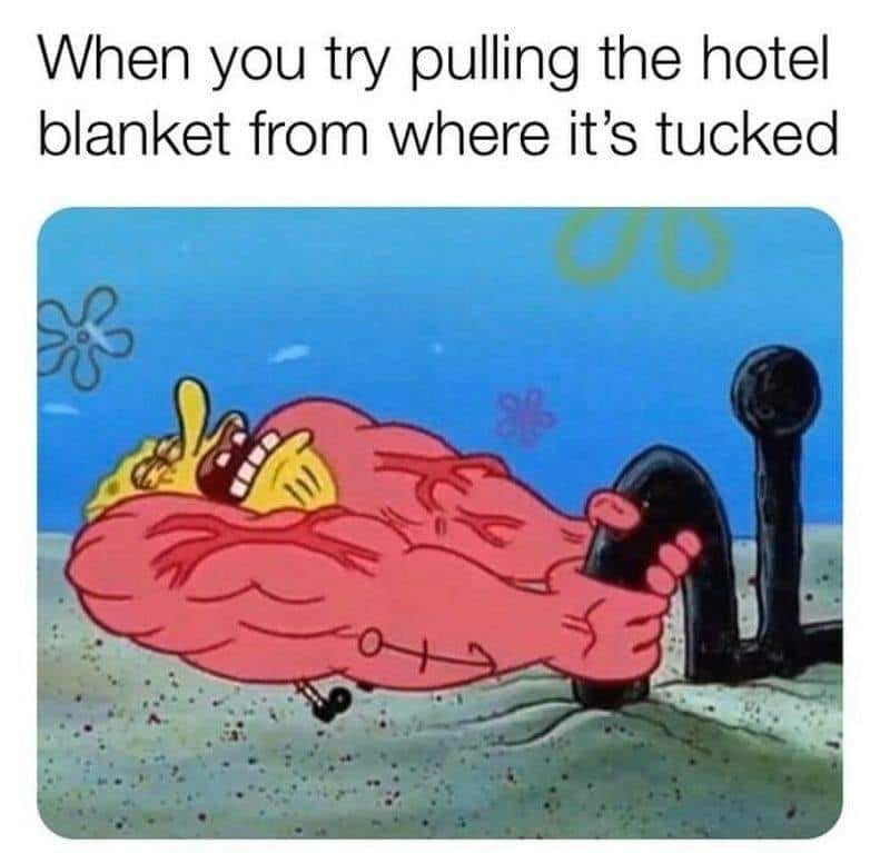 When You Try Pulling The Hotel Blanket From Where It's Tucked Pictures ...
