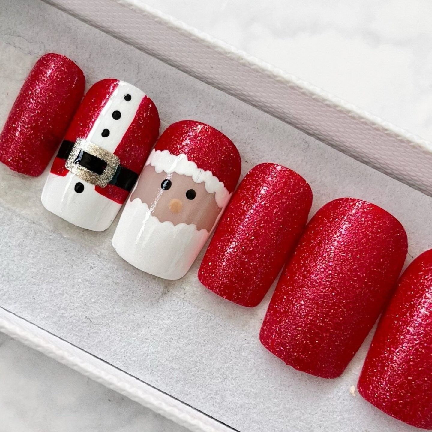 Short Sparkly Santa Nails Pictures, Photos, and Images for Facebook ...