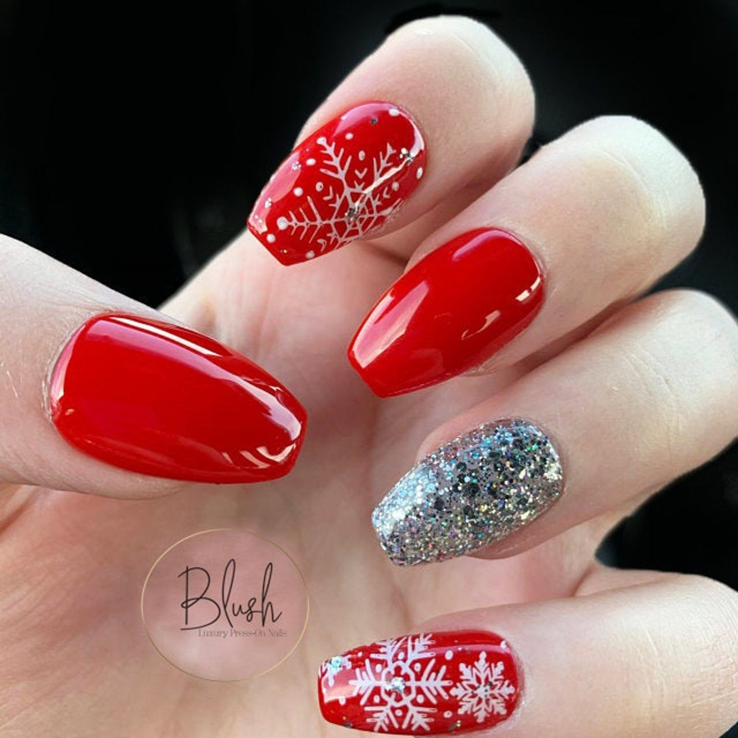 Red Glitter Snowflake Nails Pictures, Photos, and Images for Facebook ...