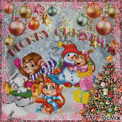 Monkeys And Snowman - Merry Christmas Pictures, Photos, and Images for ...