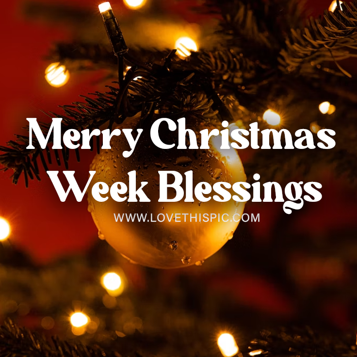 Gold Bauble Merry Christmas Week Blessings Pictures, Photos, and Images ...