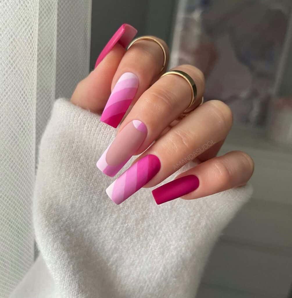 Pink Strip Shade Nails Pictures, Photos, and Images for Facebook ...
