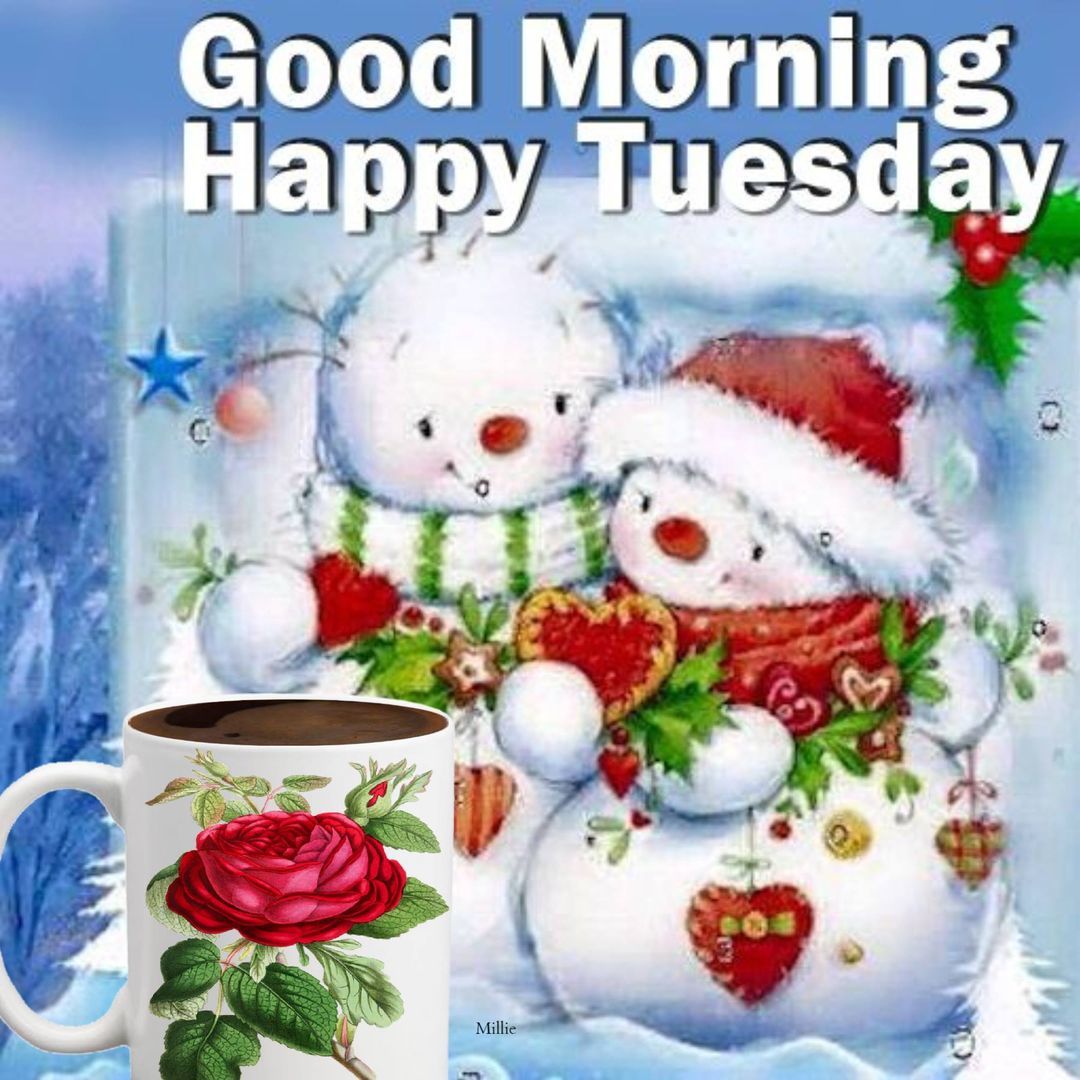 Snowmen And Coffee Good Morning Happy Tuesday Quote Pictures, Photos ...