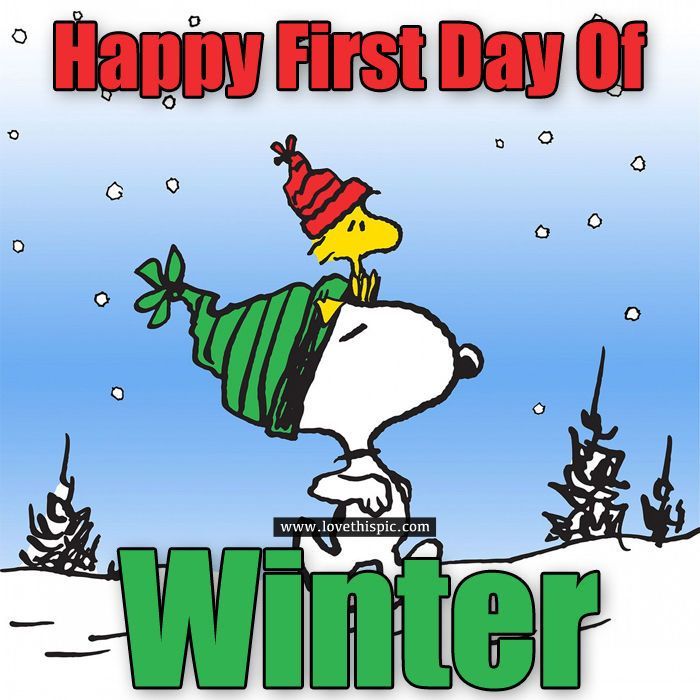 Snoopy & Woodstock Happy First Day Of Winter Pictures, Photos, and ...