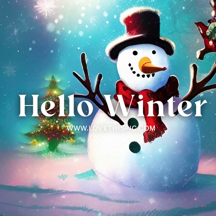 Snowman By Tree - Hello Winter Pictures, Photos, and Images for ...
