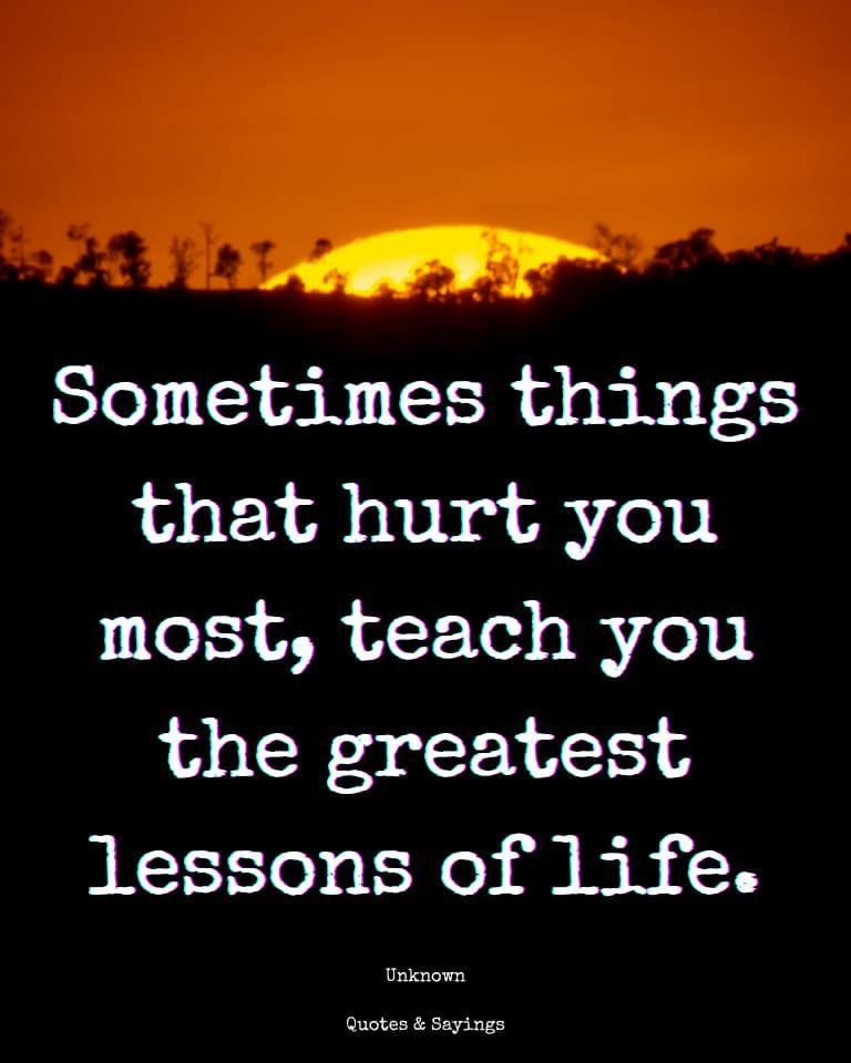 Sometimes Things That Hurt You The Most, Teach You The Greatest Lessons ...