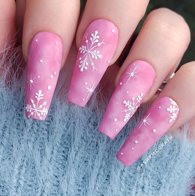 Pink Marble Snowflake Nails Pictures, Photos, and Images for Facebook ...