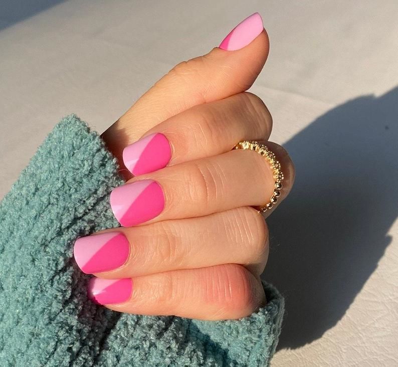 Pink Angled Summer Nails Pictures, Photos, and Images for Facebook ...