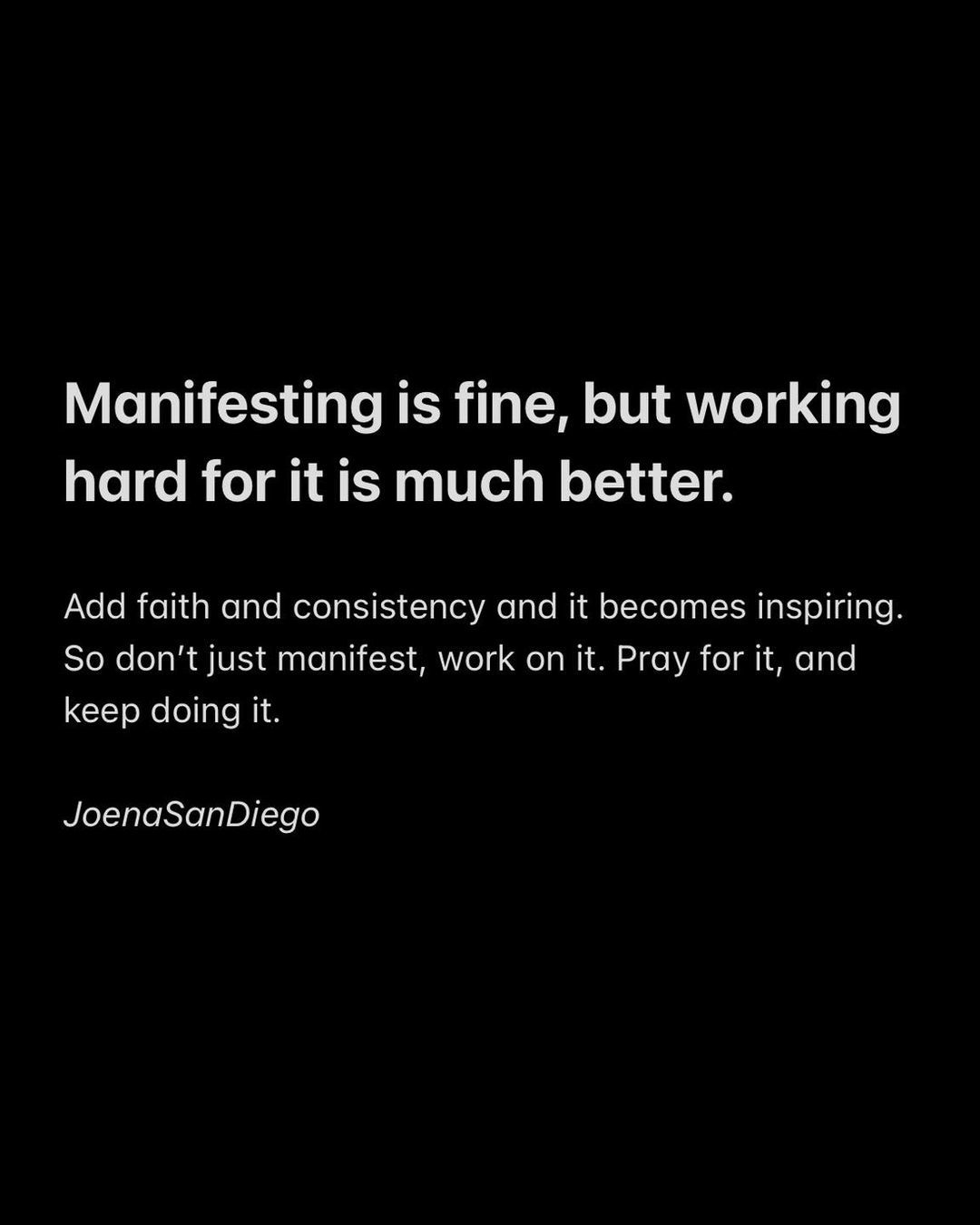 Manifesting Is Fine, But Working Hard For It Is Much Better. Pictures ...