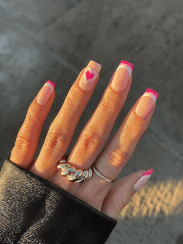 Triple Color French Heart Manicure Pictures, Photos, and Images for ...