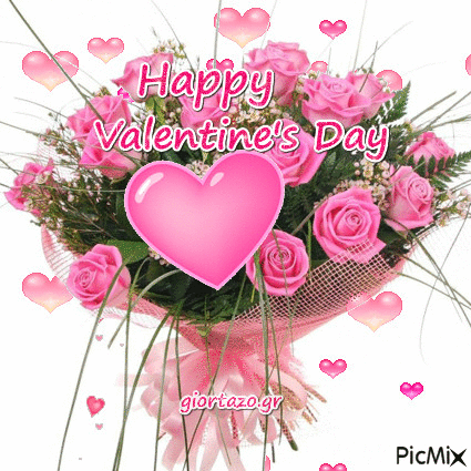 Pink Hearts And Roses - Happy Valentine's Day Gif Pictures, Photos, and ...