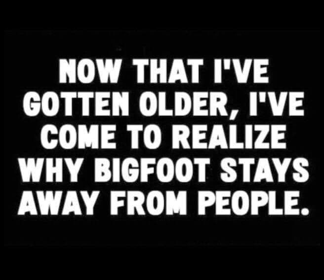 Now That I've Gotten Older, I've Come To Realize Why Bigfoot Stays Away ...