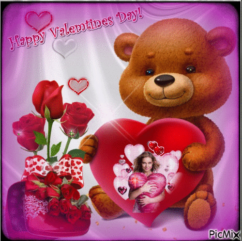 Teddy Bear Holding Heart - Happy Valentines Day! Pictures, Photos, and ...