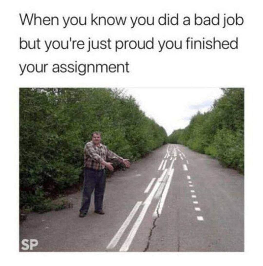 When You Know You Did A Bad Job But You're Just Proud You Finished Your ...