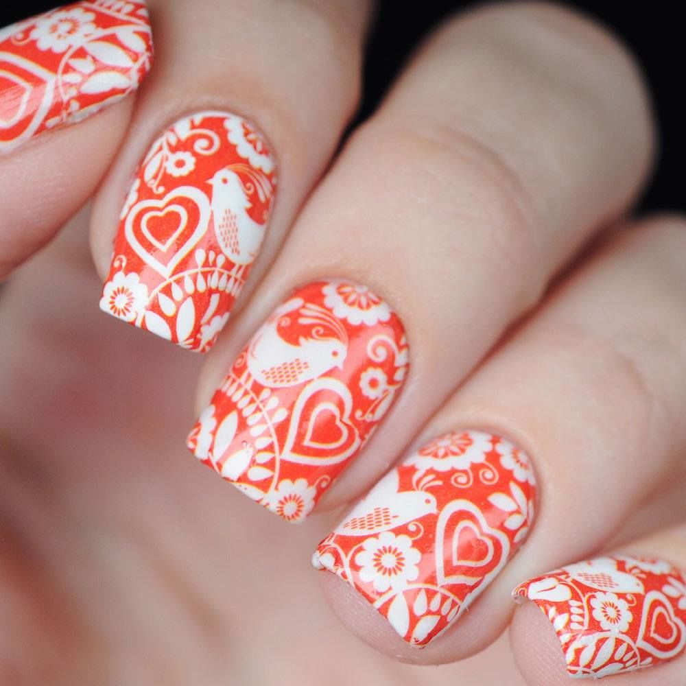 Orange And White Stamped Nails Pictures, Photos, and Images for ...