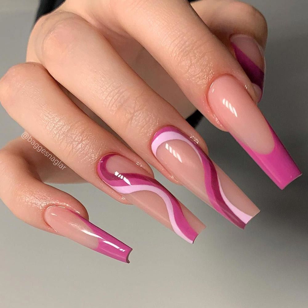 Long Swirly Pink And Magenta Nails Pictures, Photos, and Images for ...