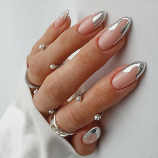 Beautiful Metallic Silver Tip Nails Pictures, Photos, and Images for ...