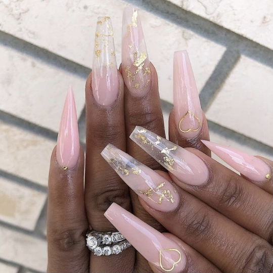 Gold Accent Long Nails Pictures, Photos, and Images for Facebook ...