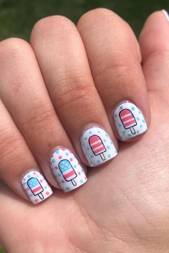 Short Ice Cream 4th Of July Nails Pictures, Photos, and Images for ...