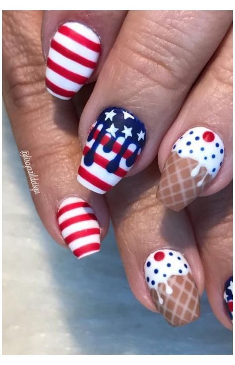 Ice Cream Patriotic Short Nails Pictures, Photos, and Images for ...