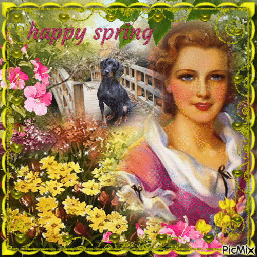 Happy Spring Vintage Woman Gif Pictures, Photos, and Images for ...