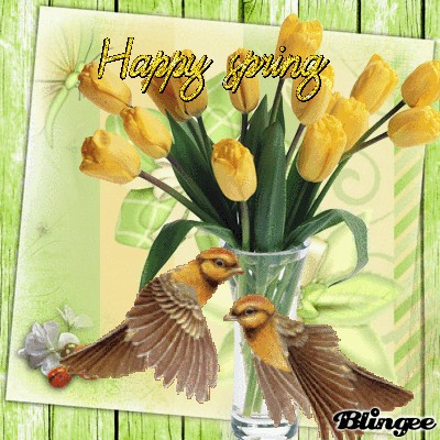 Flying Birds - Happy Spring With Yellow Tulips Pictures, Photos, and ...