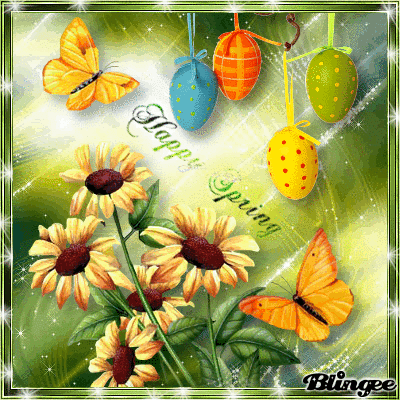 Easter Eggs And Sunflowers - Happy Spring Gif Pictures, Photos, and ...